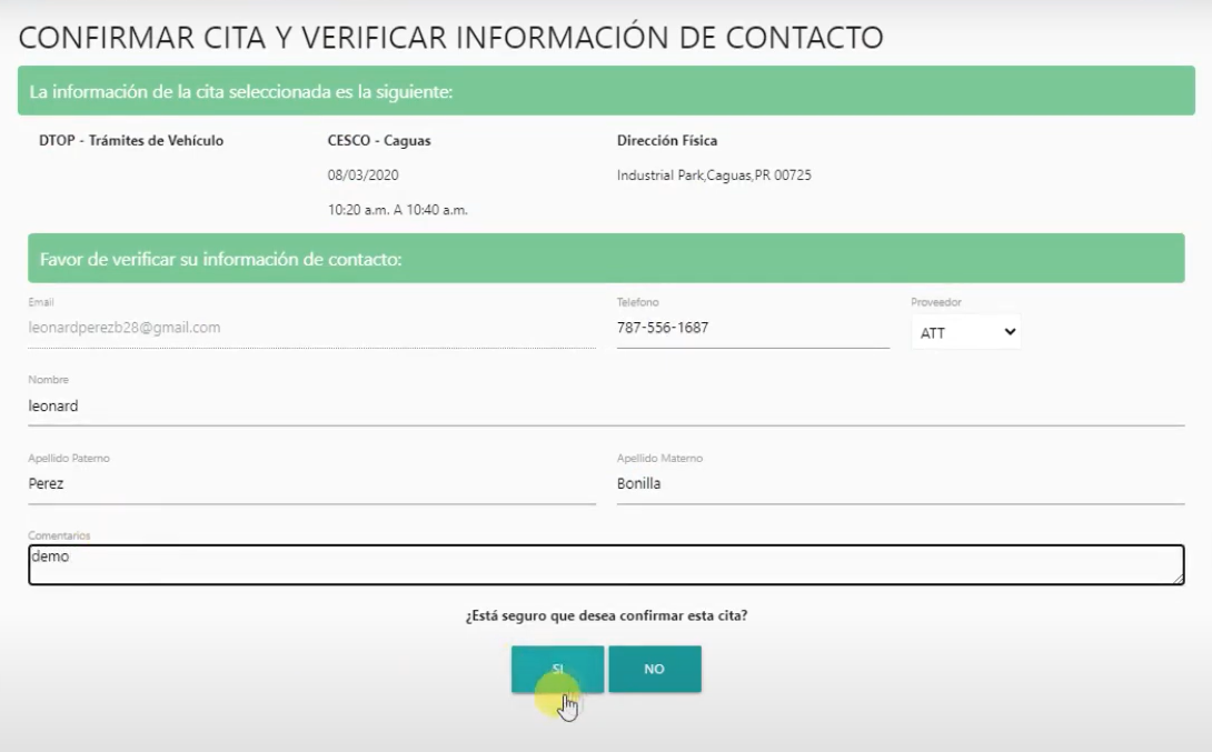 Sacar Cita CESCO | cescocarolina.com